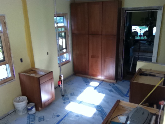 Installing Kitchen Cabinets and Finishing a Mudroom Addition
